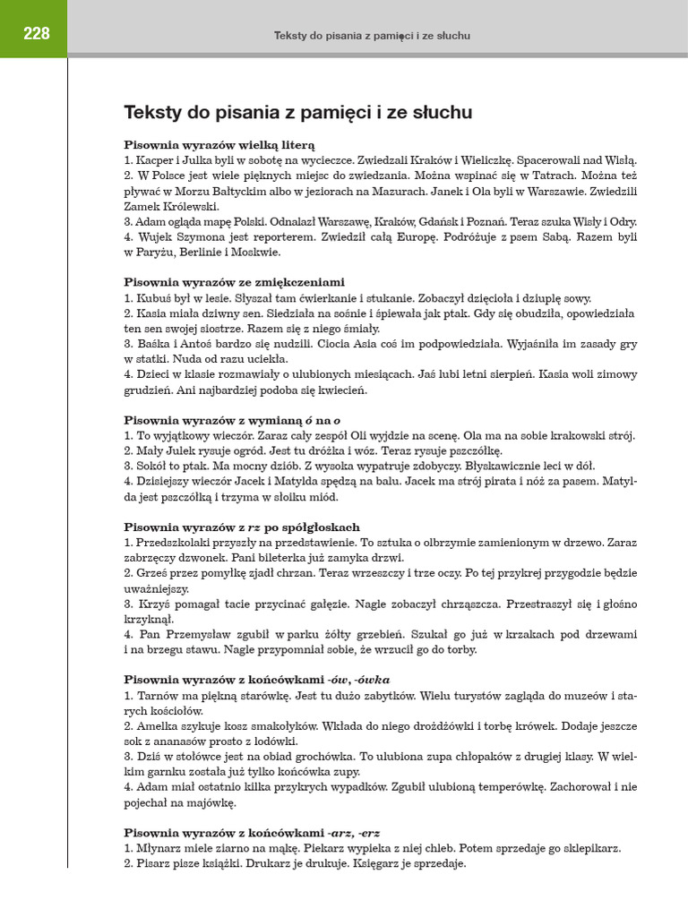 Teksty Do Pisania Z Pamieci I Ze Sluchu | PDF