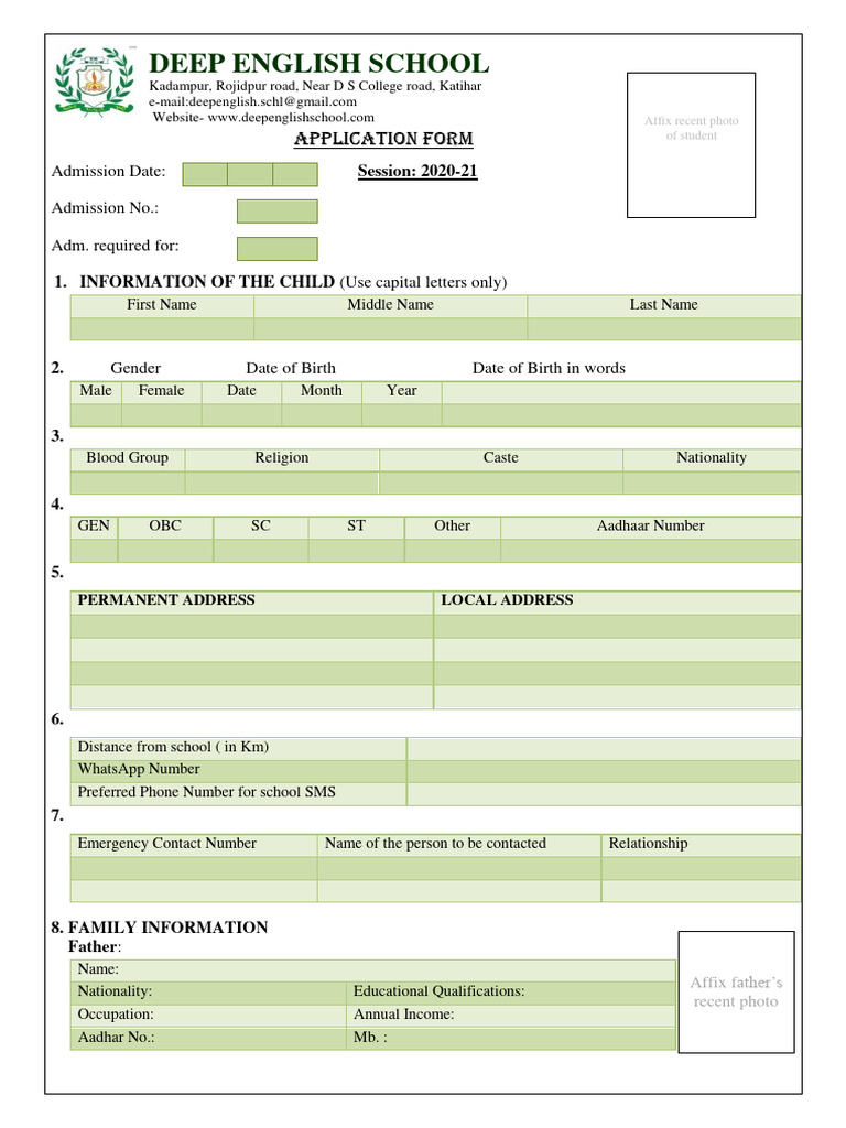 Admission Form | PDF