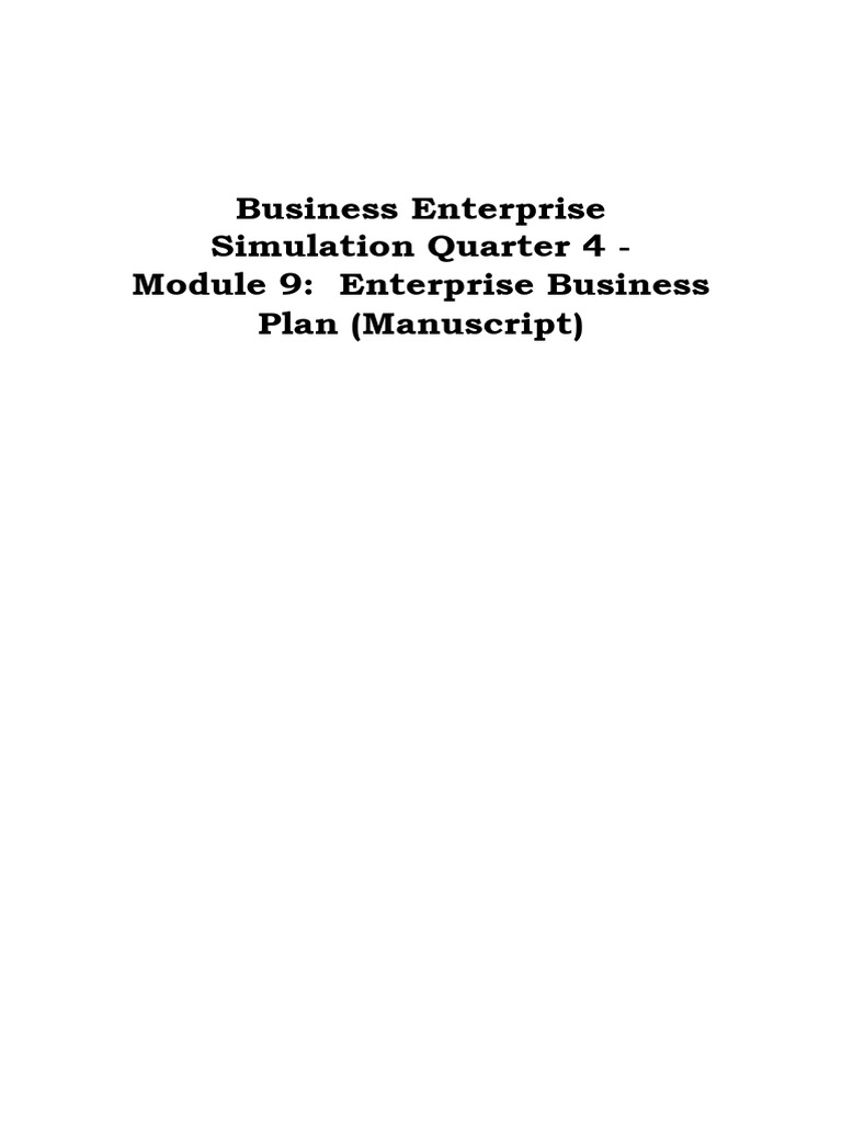 Enterprise Business Plan Module 9 | PDF | Expense | Equity (Finance)