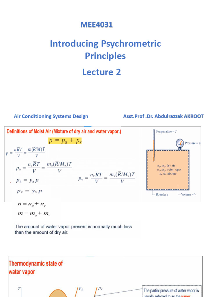 Lec 2 | PDF | Humidity | Water Vapor