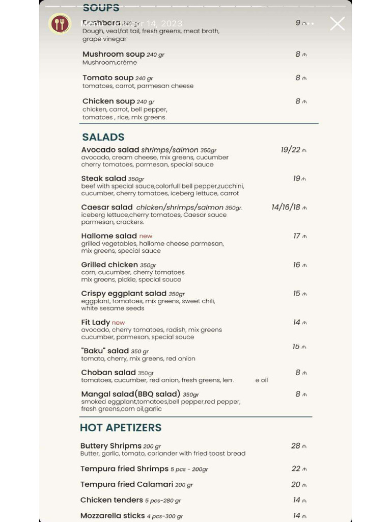 Menu - Museum Inn Restaurant | PDF