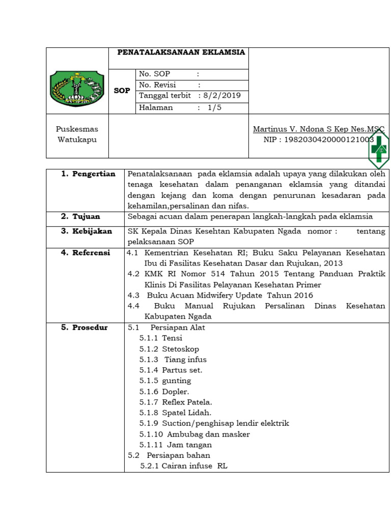Penatalaksanaan Eklamsia di Puskesmas | PDF | Kesehatan Holistik
