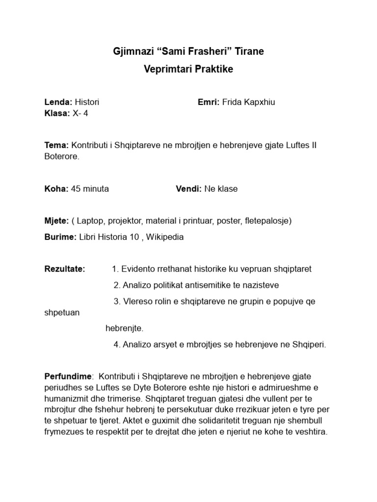 Vep Histori Periudha 3 Klasa 10 | PDF