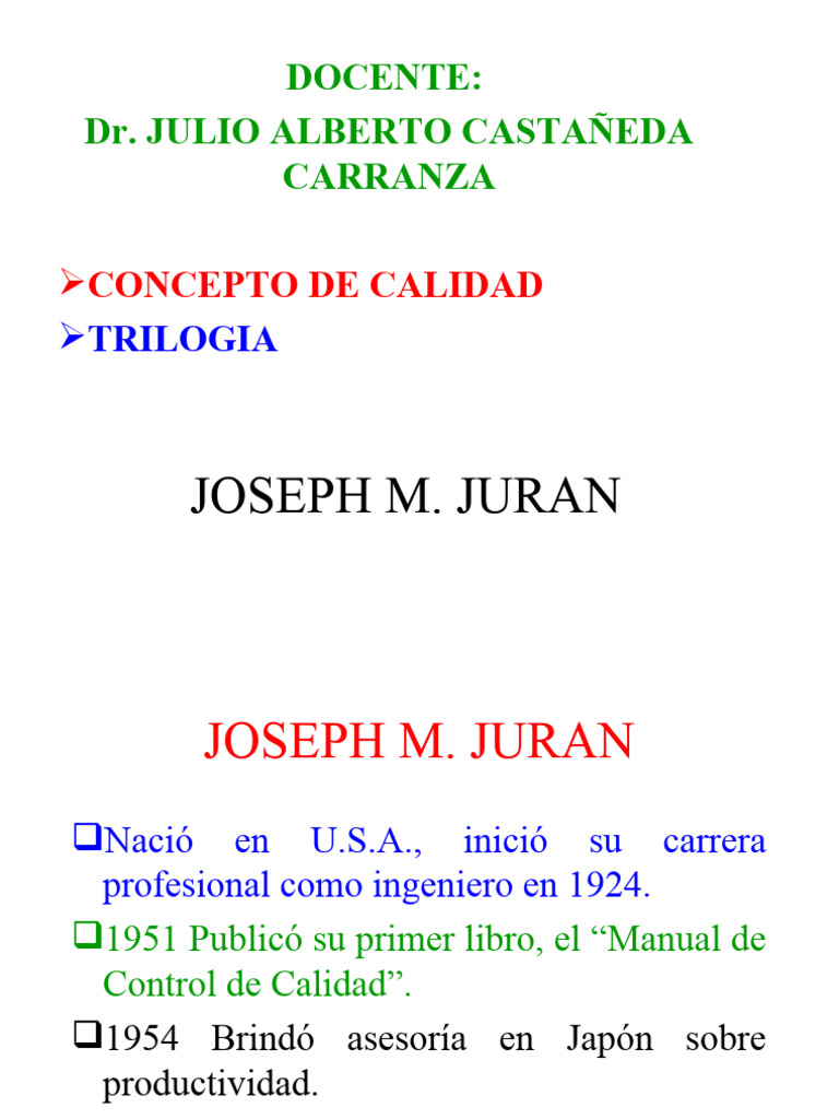 2.2.trilogia de La Calidad de Juran-2 | PDF | Calidad (comercial) | Planificación