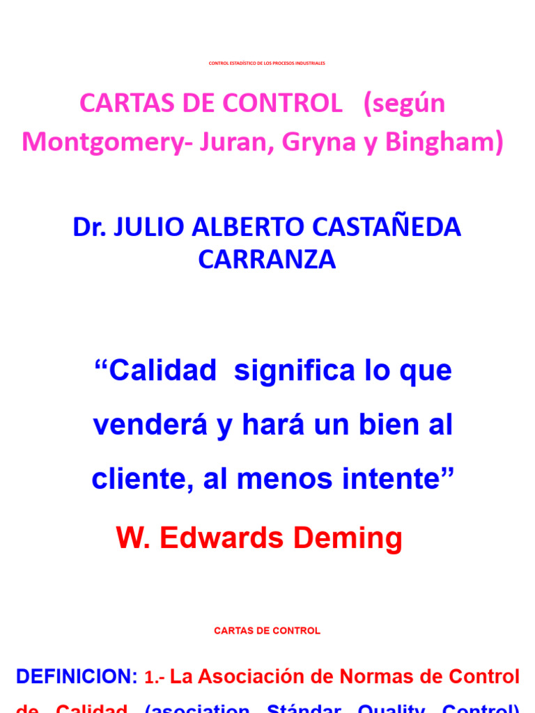 Cartas de Control en Procesos Industriales | PDF | Calidad (comercial)