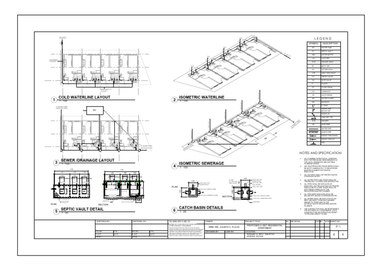 Cold Waterline Layout 1 Isometric Waterline 2: Legend | PDF | Plumbing ...