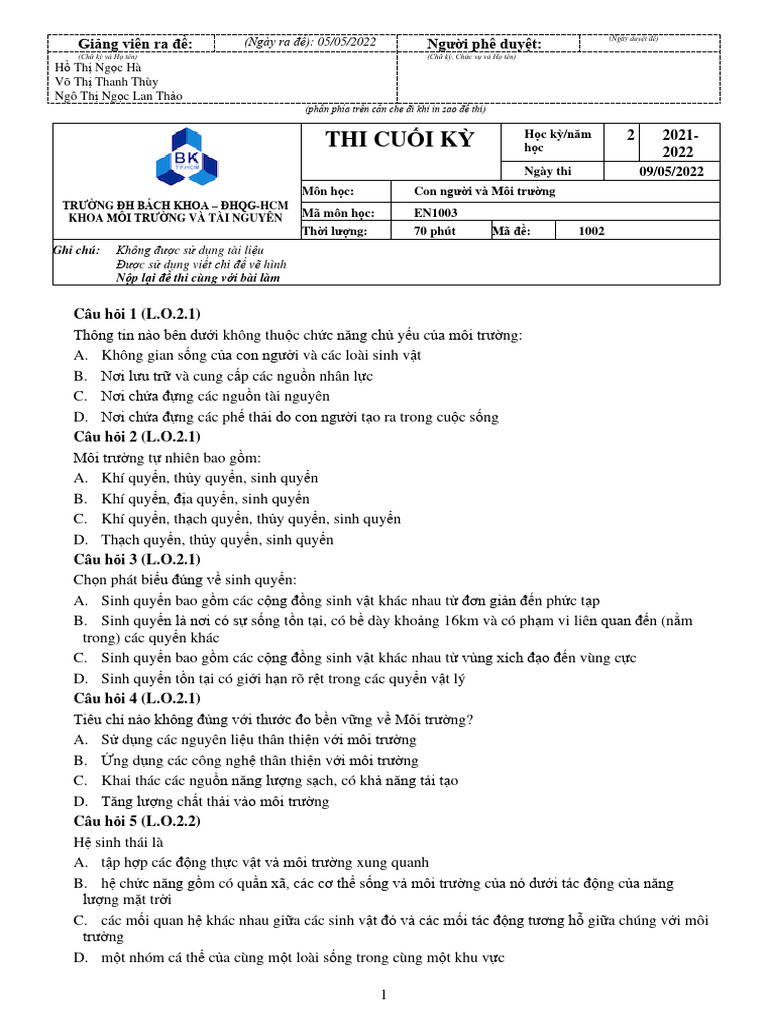 CNMT de Thi Cuoi Ky HK212 1002 | PDF
