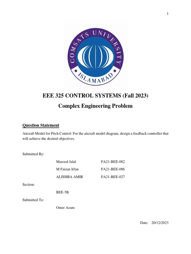 CS Cep Masood082 Faizan086 Alishba 027 | PDF | Control Theory | Computer Engineering