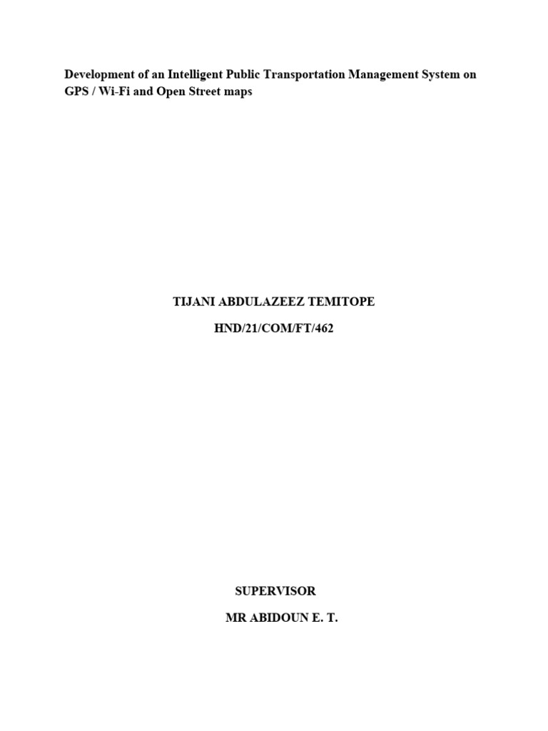 Development of An Intelligent Public Transportation Management System ...