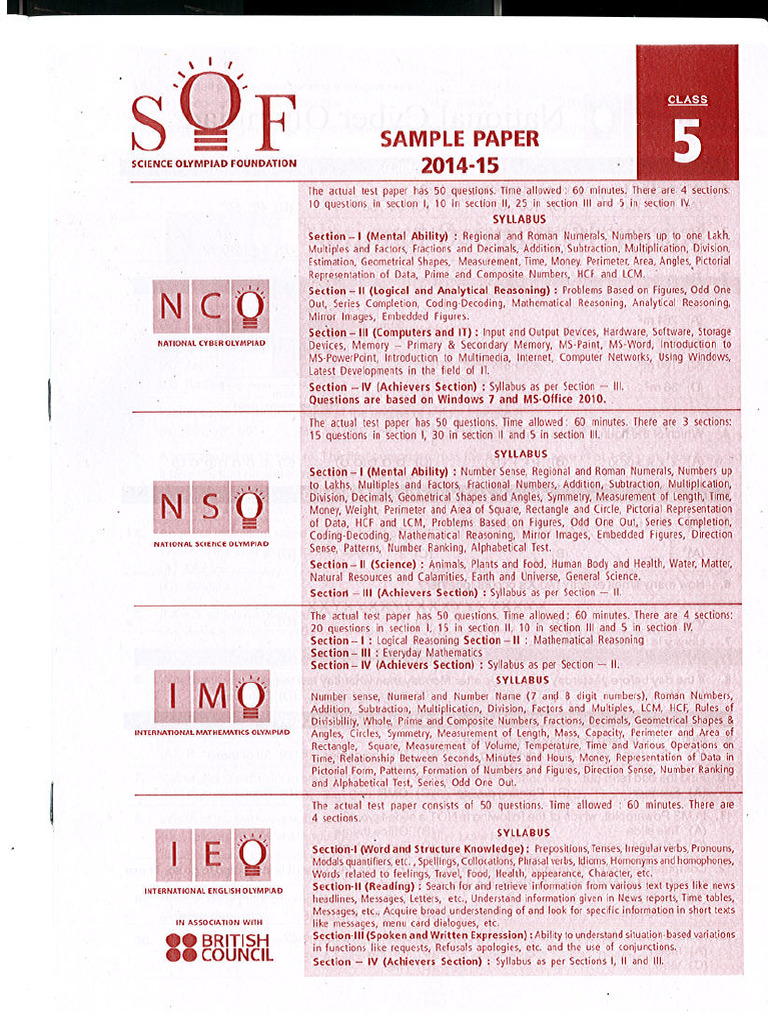 Sof 2014-15 STD-5 | PDF