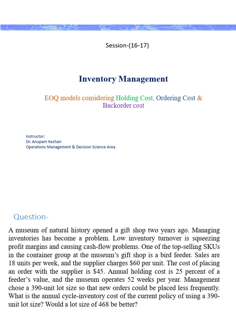 16, 17 Eoq | PDF | Standard Deviation | Inventory