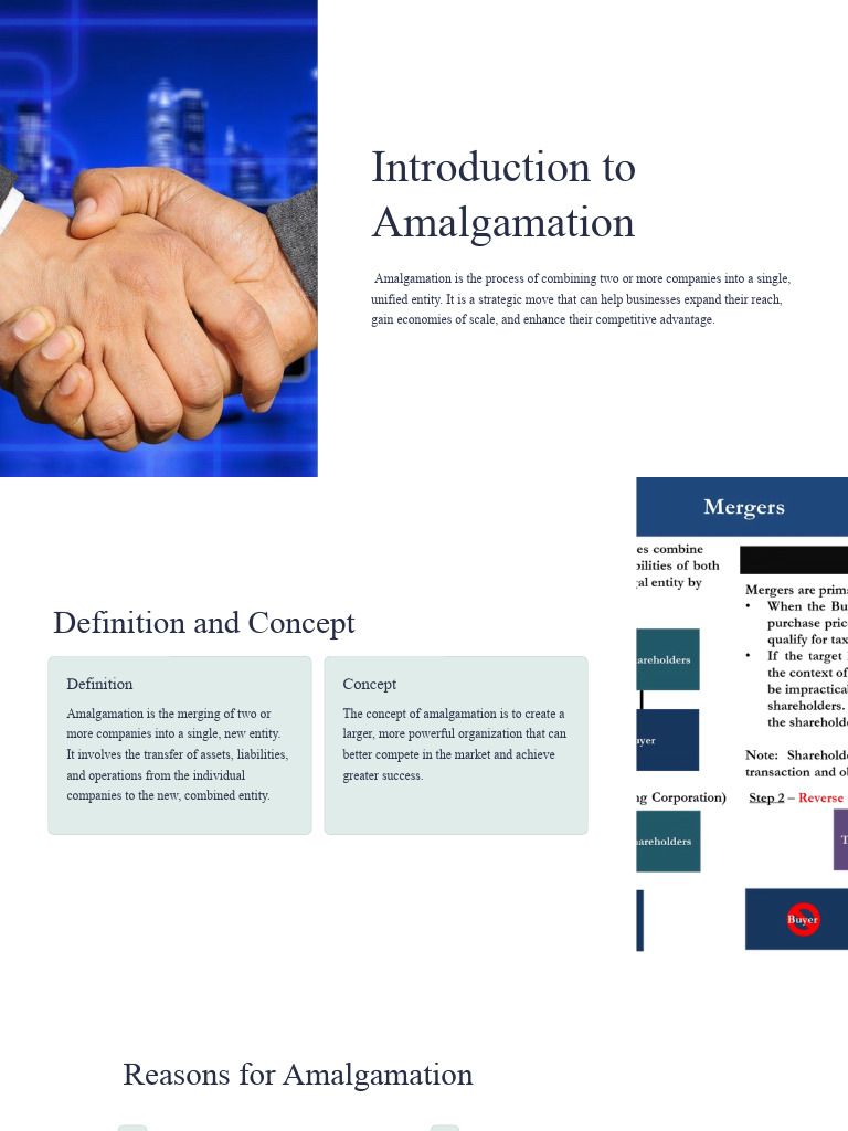 Introduction To Amalgamation | PDF | Consolidation (Business) | Mergers ...