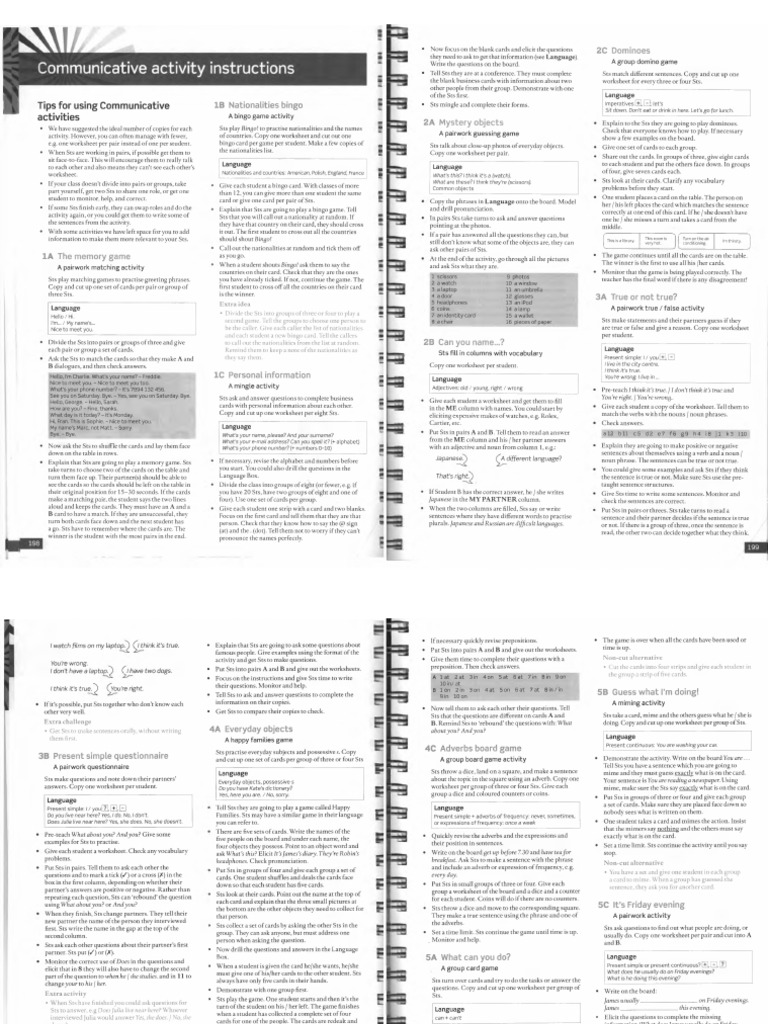 Communicative Activities Guide | PDF | Verb | Question
