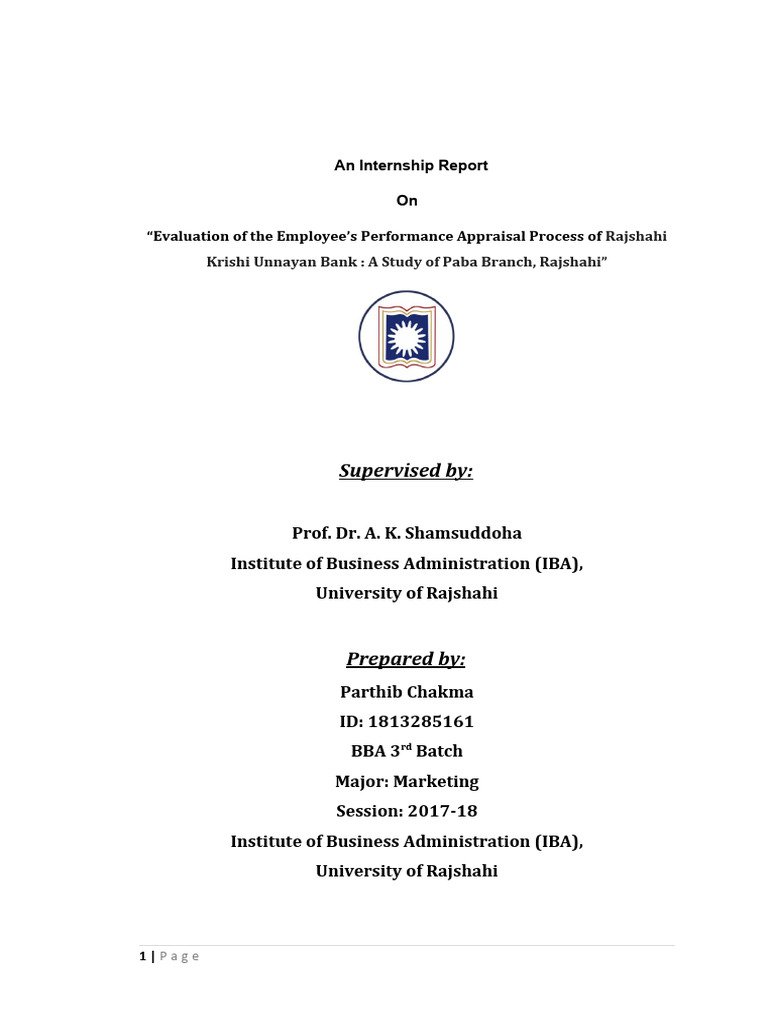 Parthib's Report Writing | PDF | Performance Appraisal | Sampling ...