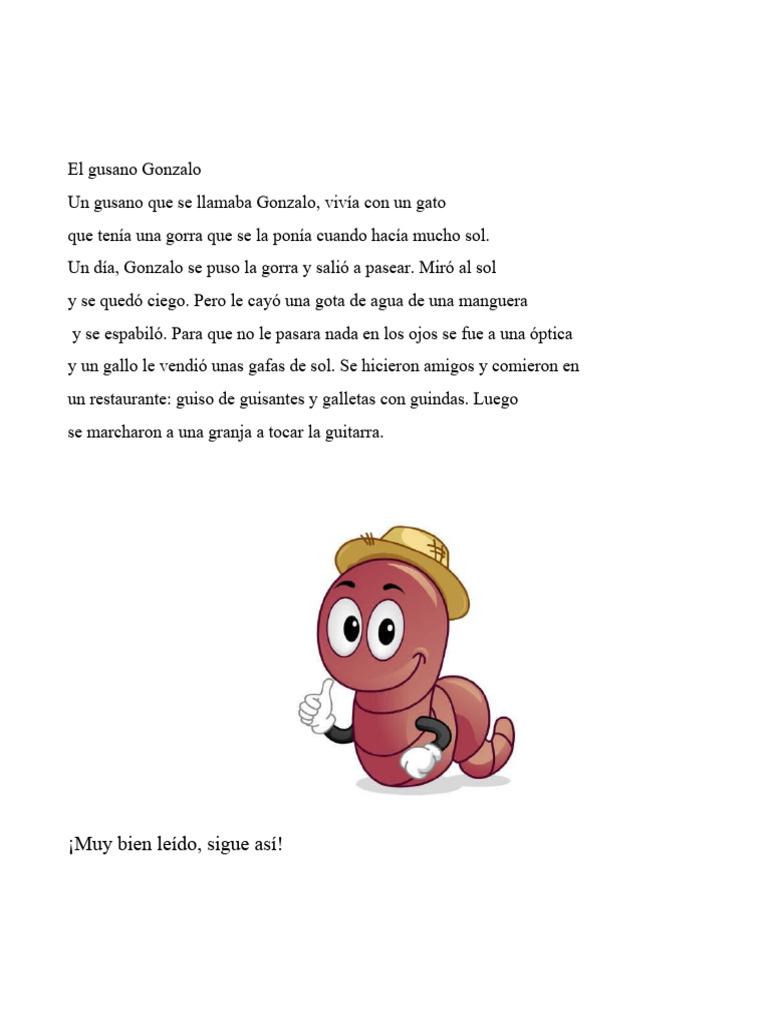 El gusano Gonzalo y su aventura | PDF