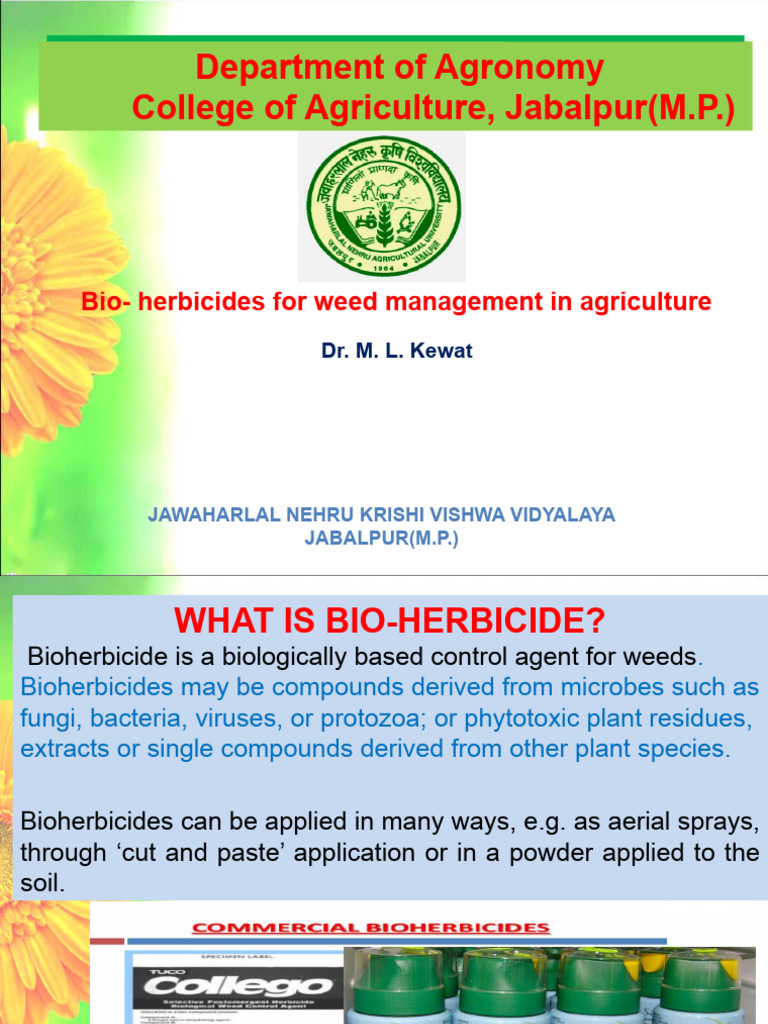 Bio- Herbicides for Weed Management in Agriculture | PDF | Herbicide ...