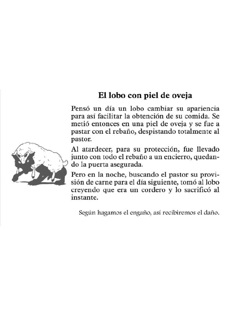 Lobo con piel de oveja Fàbula | PDF