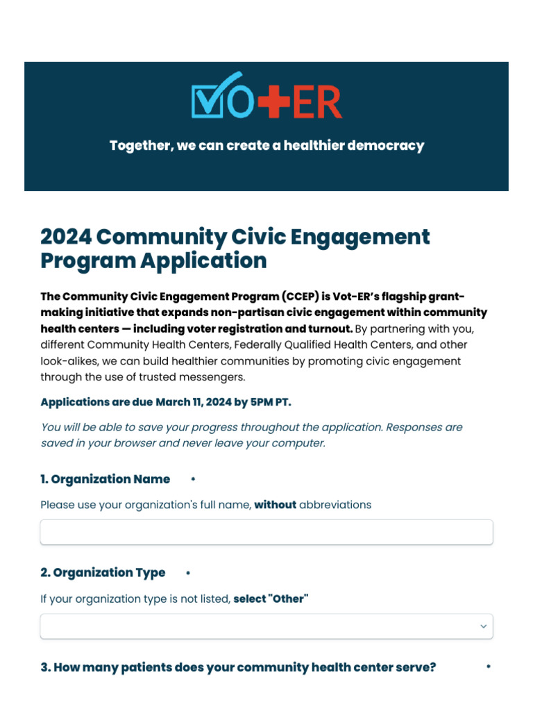 2024-Community-Civic-Engagement-Program-Application | PDF | Civic Engagement | Text Messaging