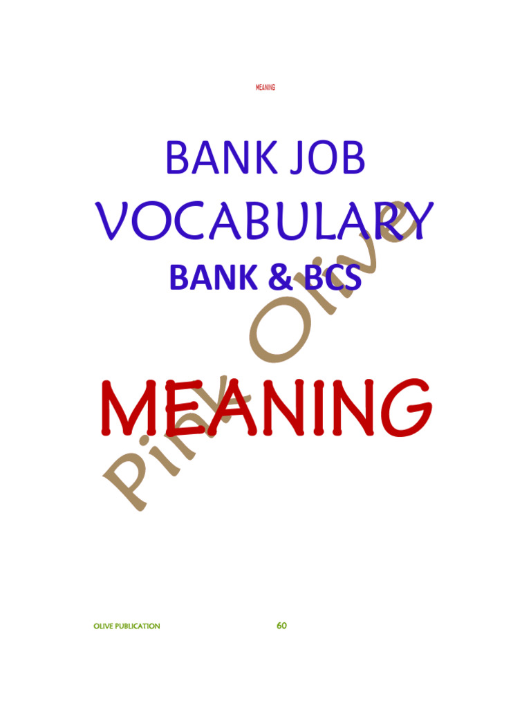 Bank Vocabulary MEANING-2019 | PDF | Espionage | Nation