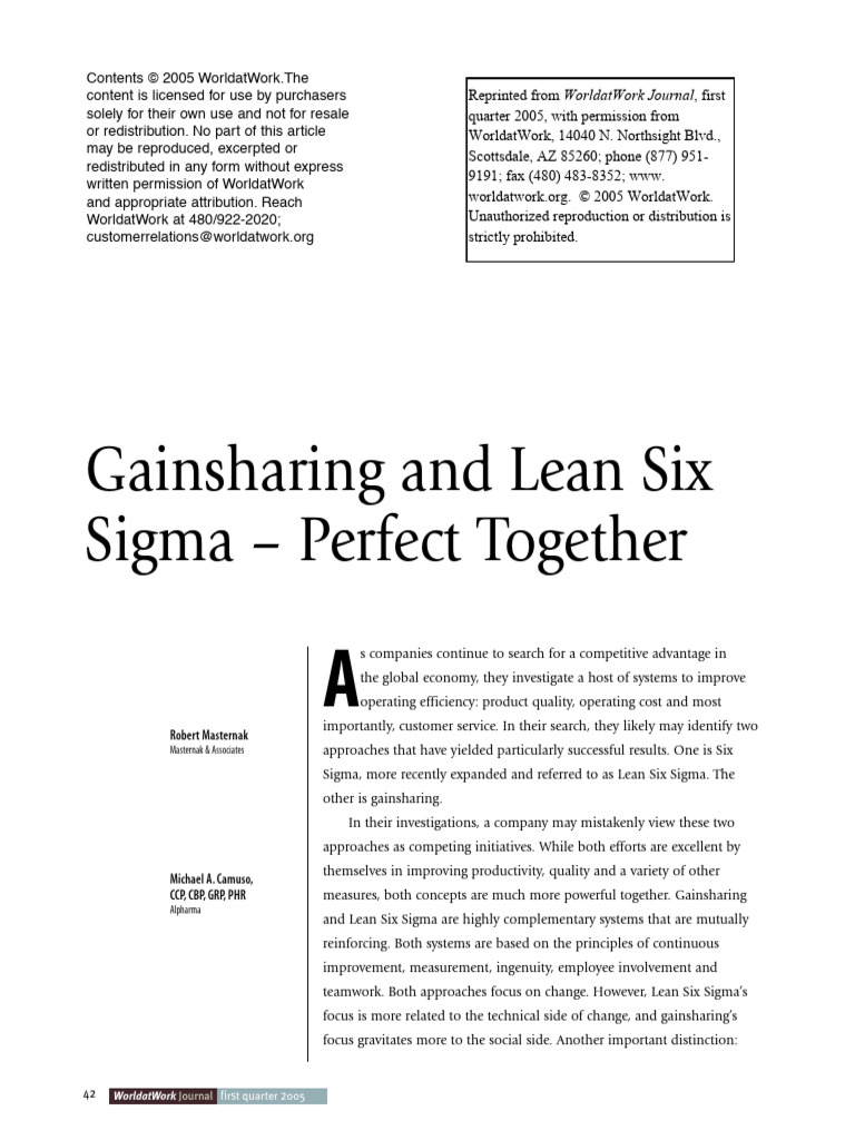 Gainsharing Lean | PDF | Six Sigma | Lean Manufacturing
