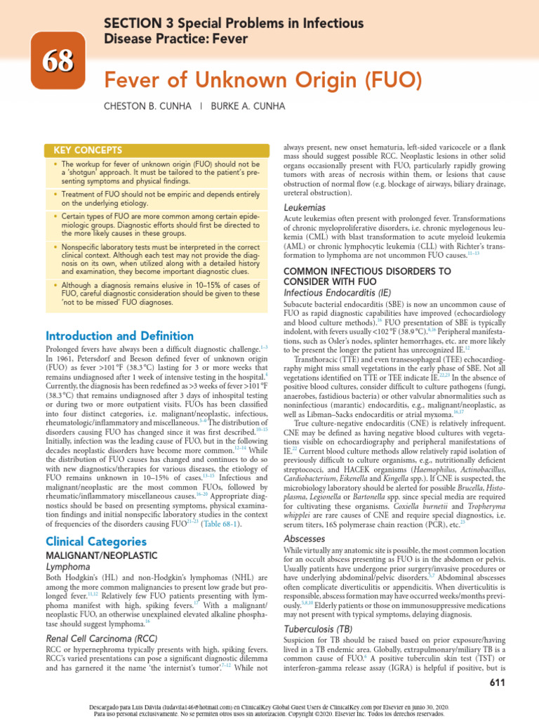Fever of Unknown Origin FUO | Download Free PDF | Clinical Medicine ...