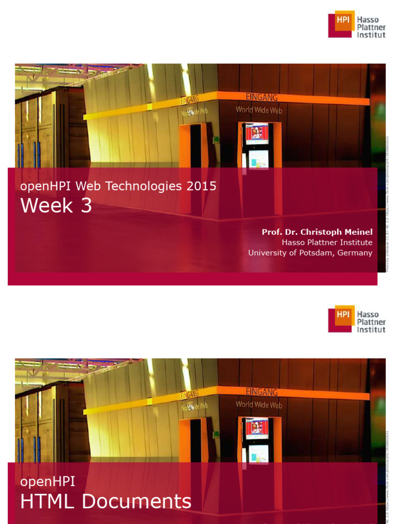 OpenHPI Web Technologies Week 3 | PDF | Html | Html Element