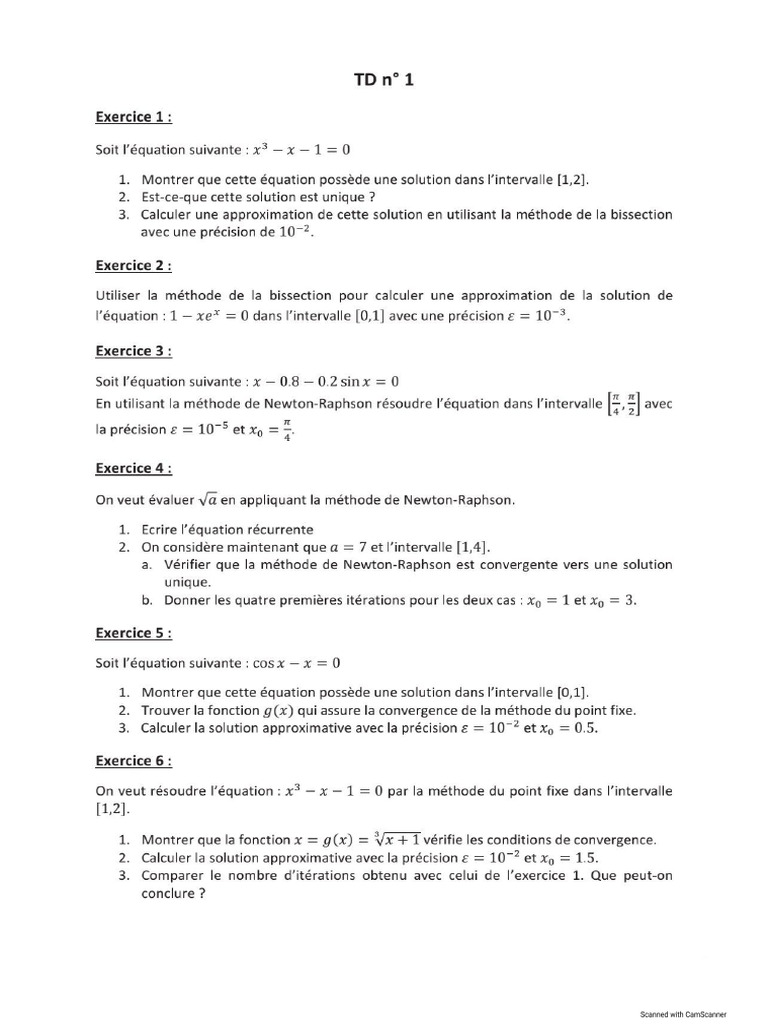 TD N 01 | PDF