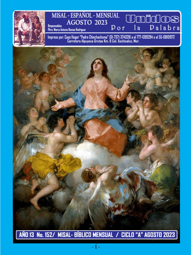 Misal Agosto Español 2023 Ciclo A | PDF | María, madre de Jesús | eucaristía