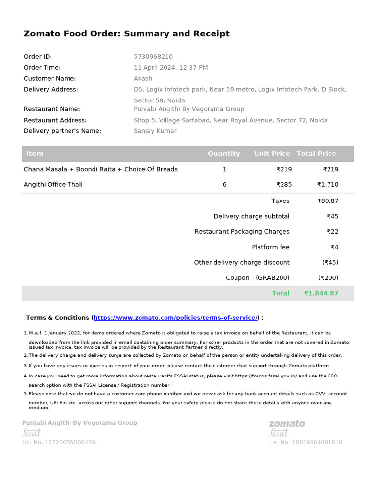 Order ID 5730968210 | PDF | Receipt | Business