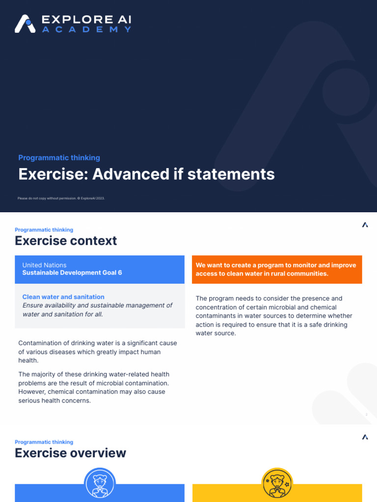 Exercise_ Advanced if statements [Slides] | PDF | Drinking Water