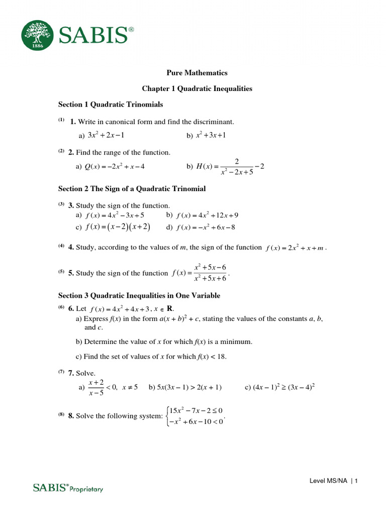 2324 Level MS-NA (Gr11S-12L UAE - Gulf) Mathematics Pure Math Course Questions | PDF ...