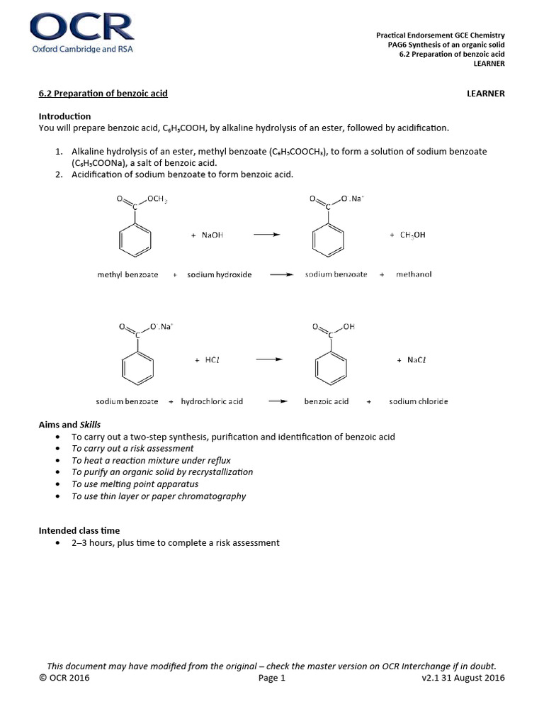 Chemistry PAG 6.2 Learner v2.1 | Download Free PDF | Distillation ...