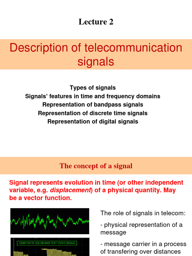 Description of Telecommunication Signals | PDF | Spectral Density ...