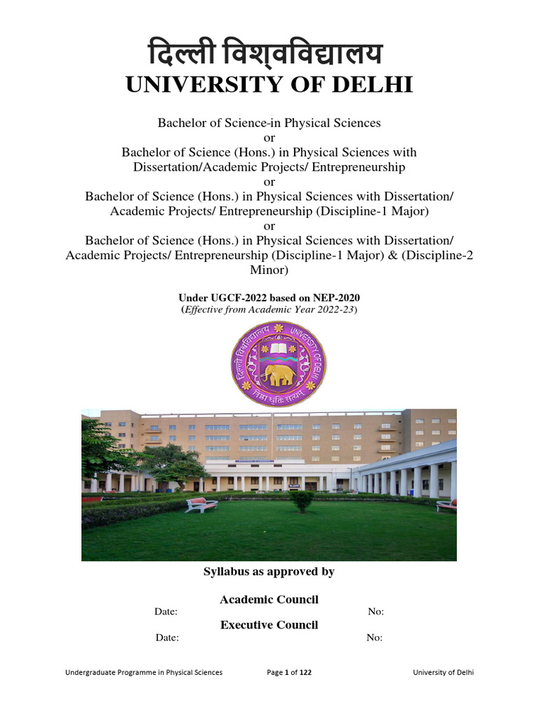 B.SC - Program Physical Science 30.05.2022 | PDF | Bachelor's Degree ...