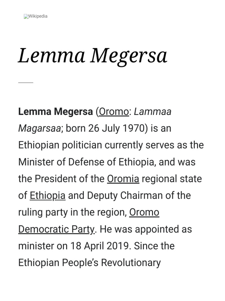 Lemma Magersa | Download Free PDF | Ethiopia