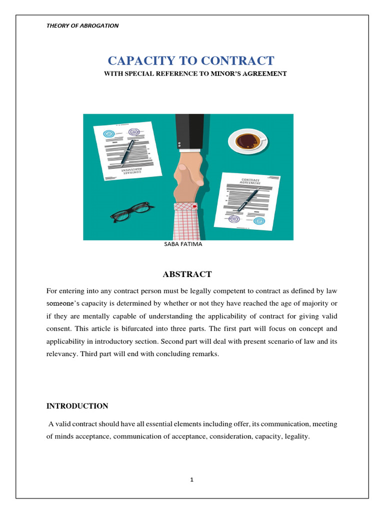 Capacity To Contract | PDF | Loans | Consideration