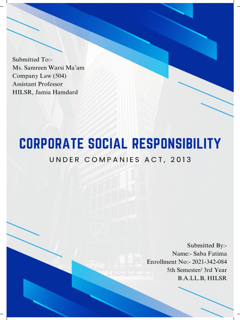 CSR Project Merged | PDF | Corporate Social Responsibility | Business