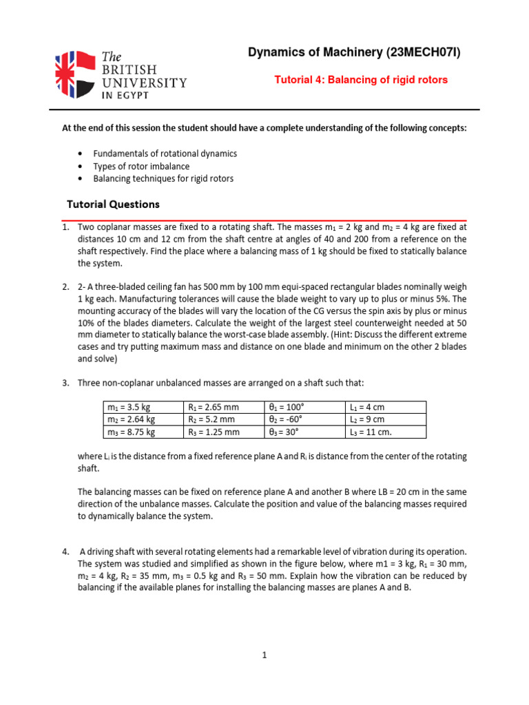 Tutorial 4 - 1 - DM | PDF | Mechanical Engineering | Mechanics
