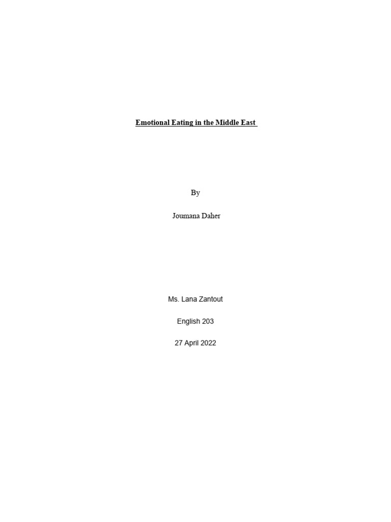 Final Draft Research Paper | PDF | Eating | Stress (Biology)