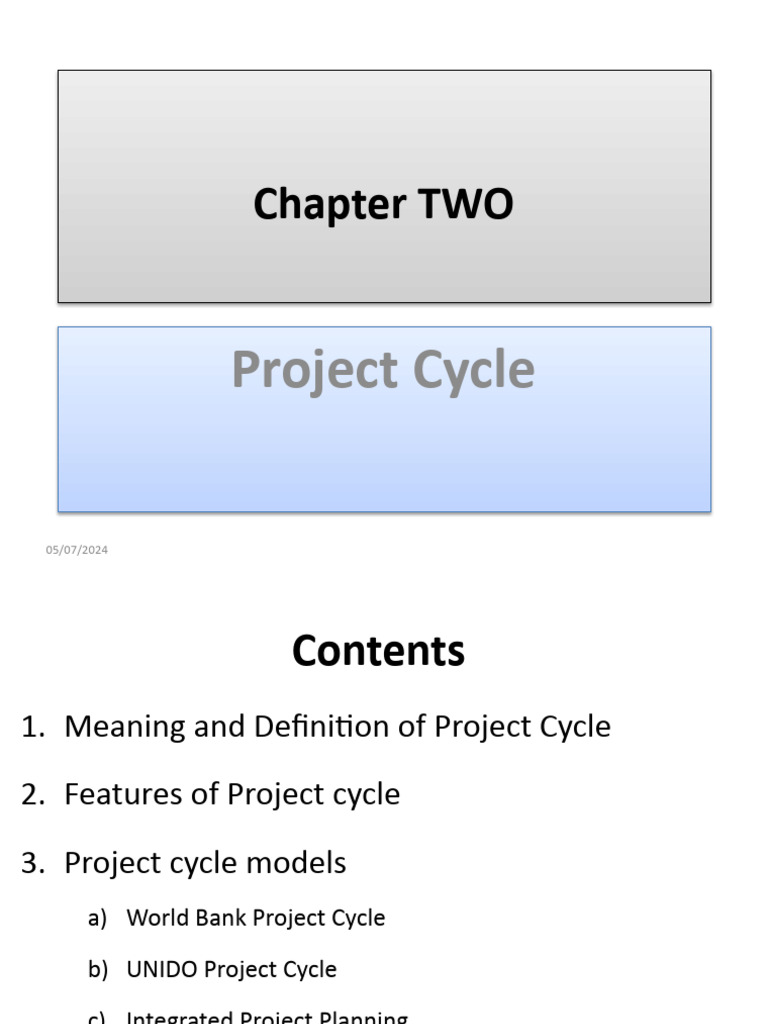 PM Ch-2 - Project Cycle | PDF | Feasibility Study | Project Management
