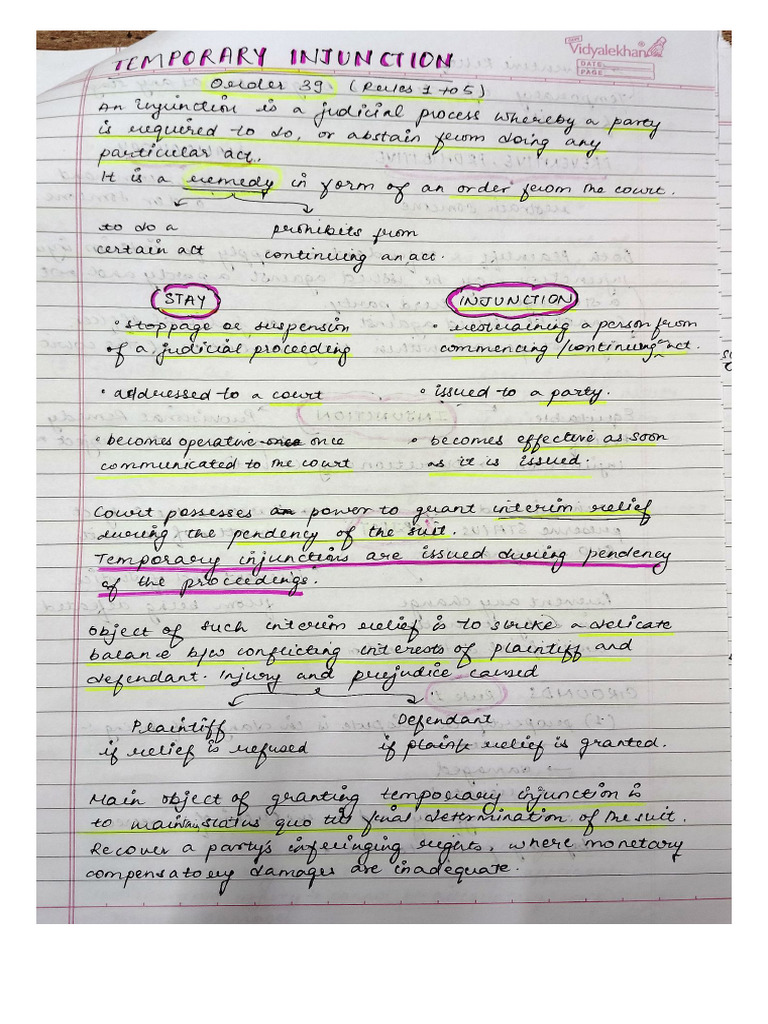 Temporary Injunction CPC | PDF