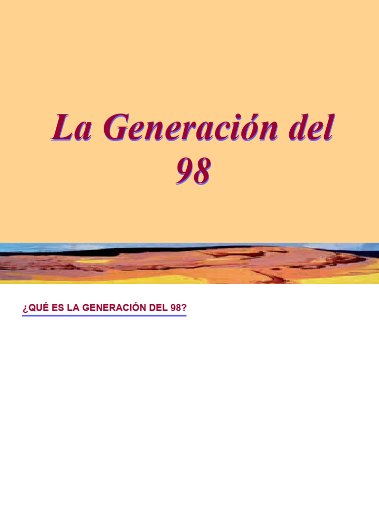 La Generación del 98 en España | PDF
