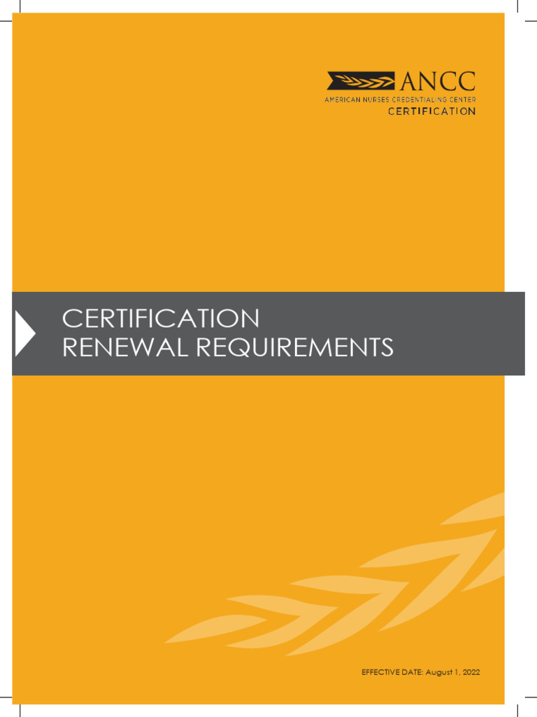 ANCC Certification Renewal Guidelines | PDF | Thesis | Nursing
