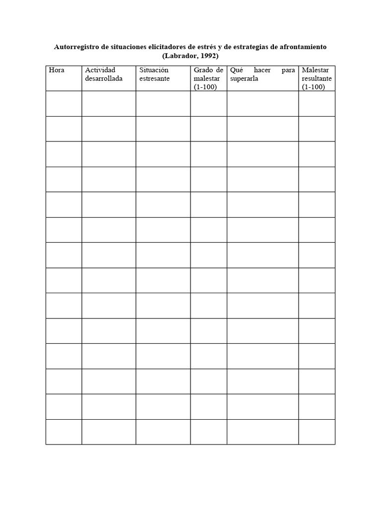 Autorregistro TEPT | PDF