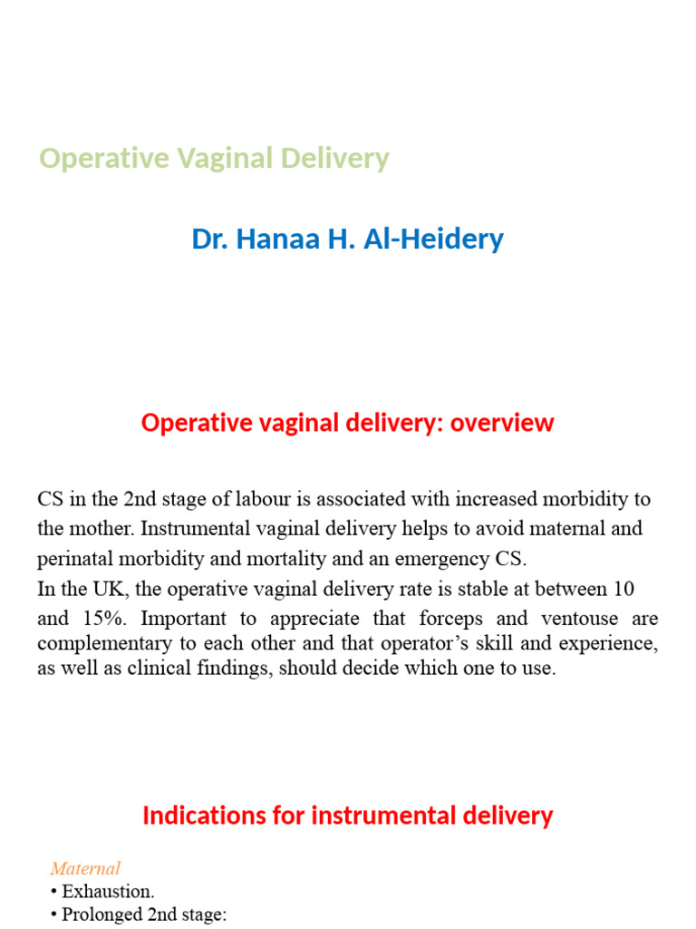 Operative Vaginal Delivery-2 | PDF | Childbirth | Maternal Health