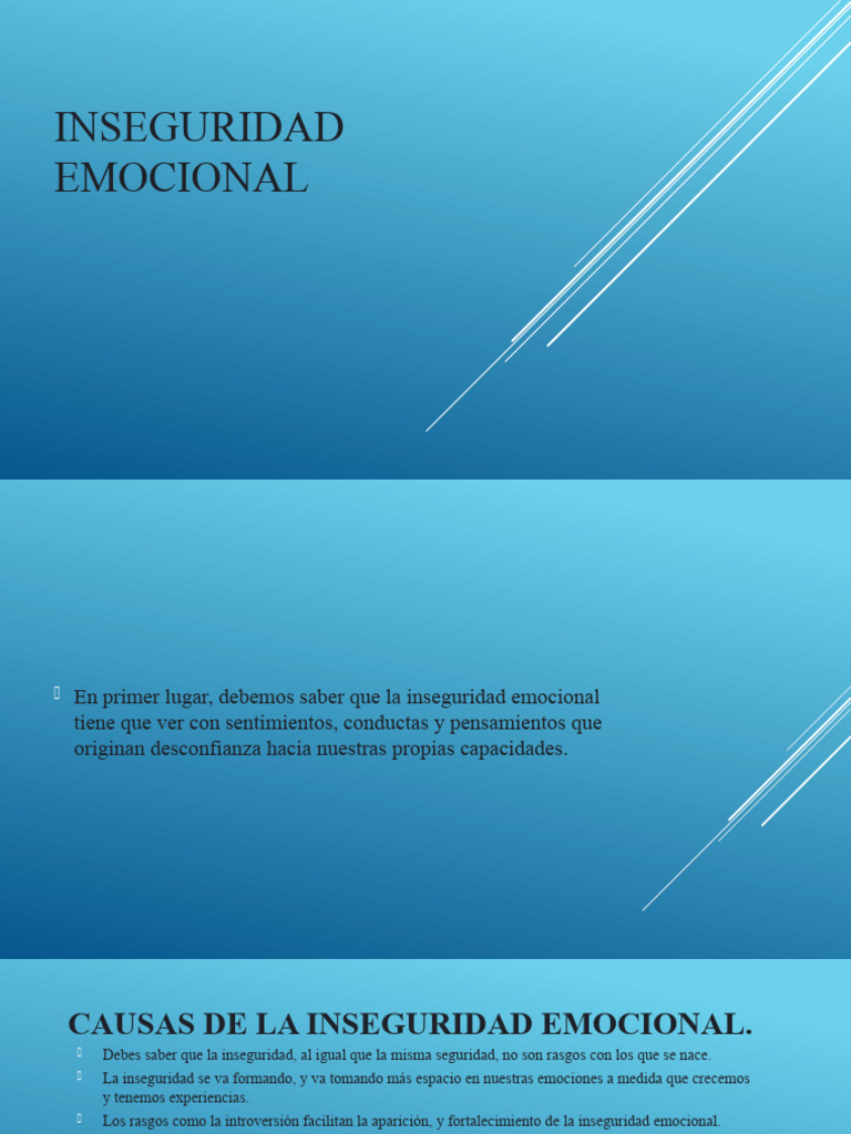 Causas y síntomas de la inseguridad emocional | PDF | Las emociones ...