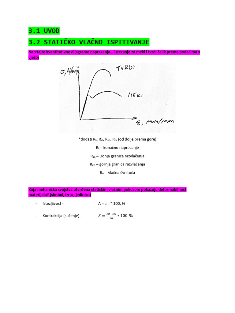 Mehanička Svojstva Skripta 2 Dio Ispita | PDF