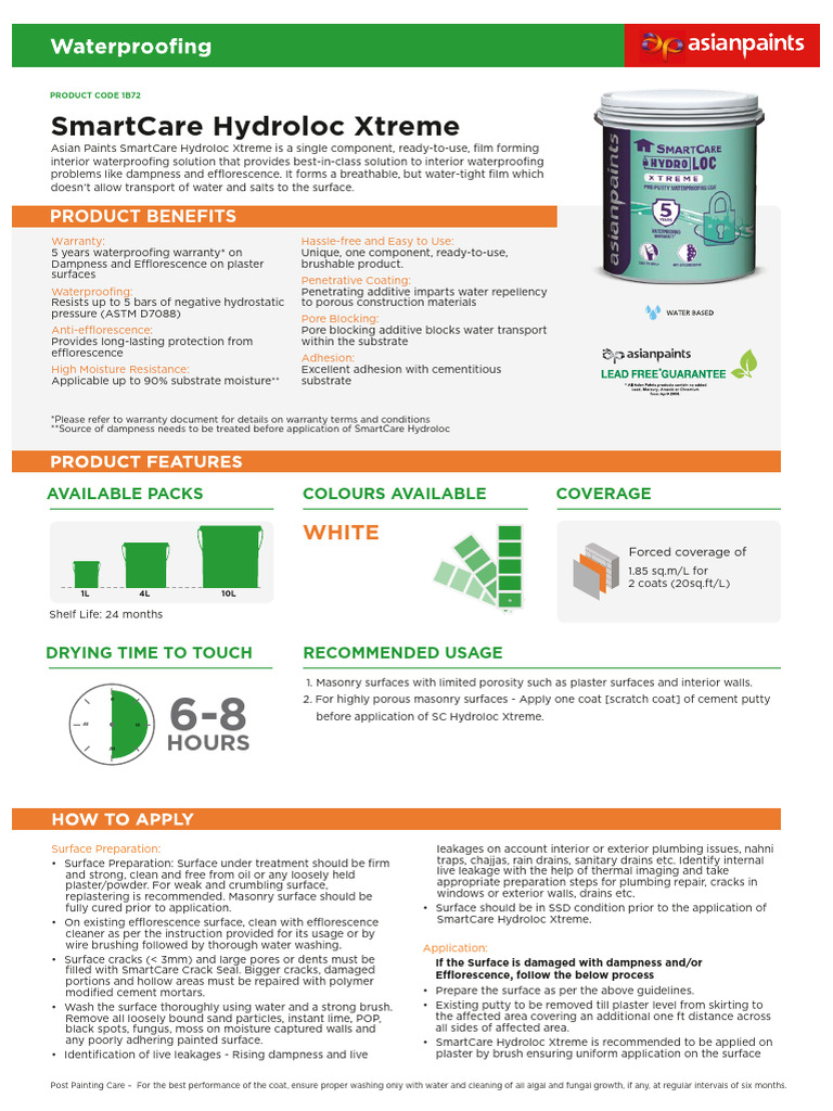 Smartcare Hydroloc Xtreme Pis | PDF | Building Engineering | Materials