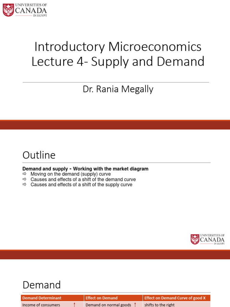 Lecture 4 | PDF | Supply And Demand | Economic Equilibrium