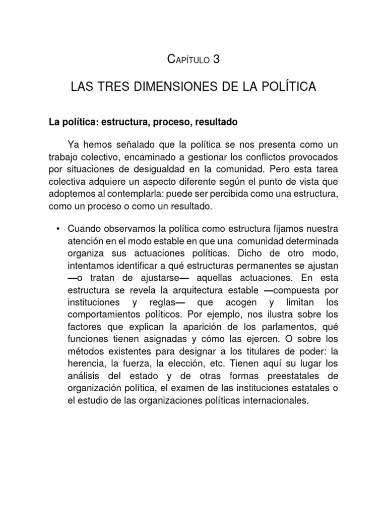 Las Tres Dimensiones de La Política | PDF | Sistemas politicos ...